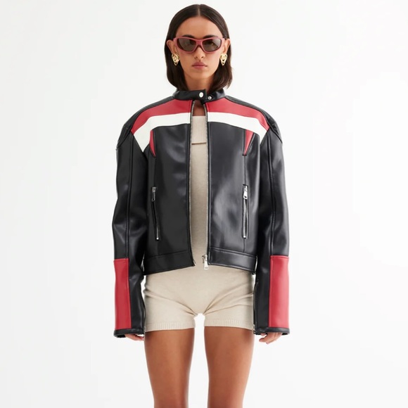 Lioness | Jackets & Coats | Lioness Top Model Onyx Leather Jacket ...